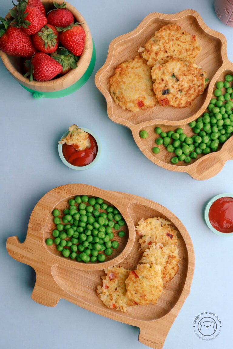Easy Leftover Rice Fritters (Perfect for Toddlers) - Golden Bear Mama