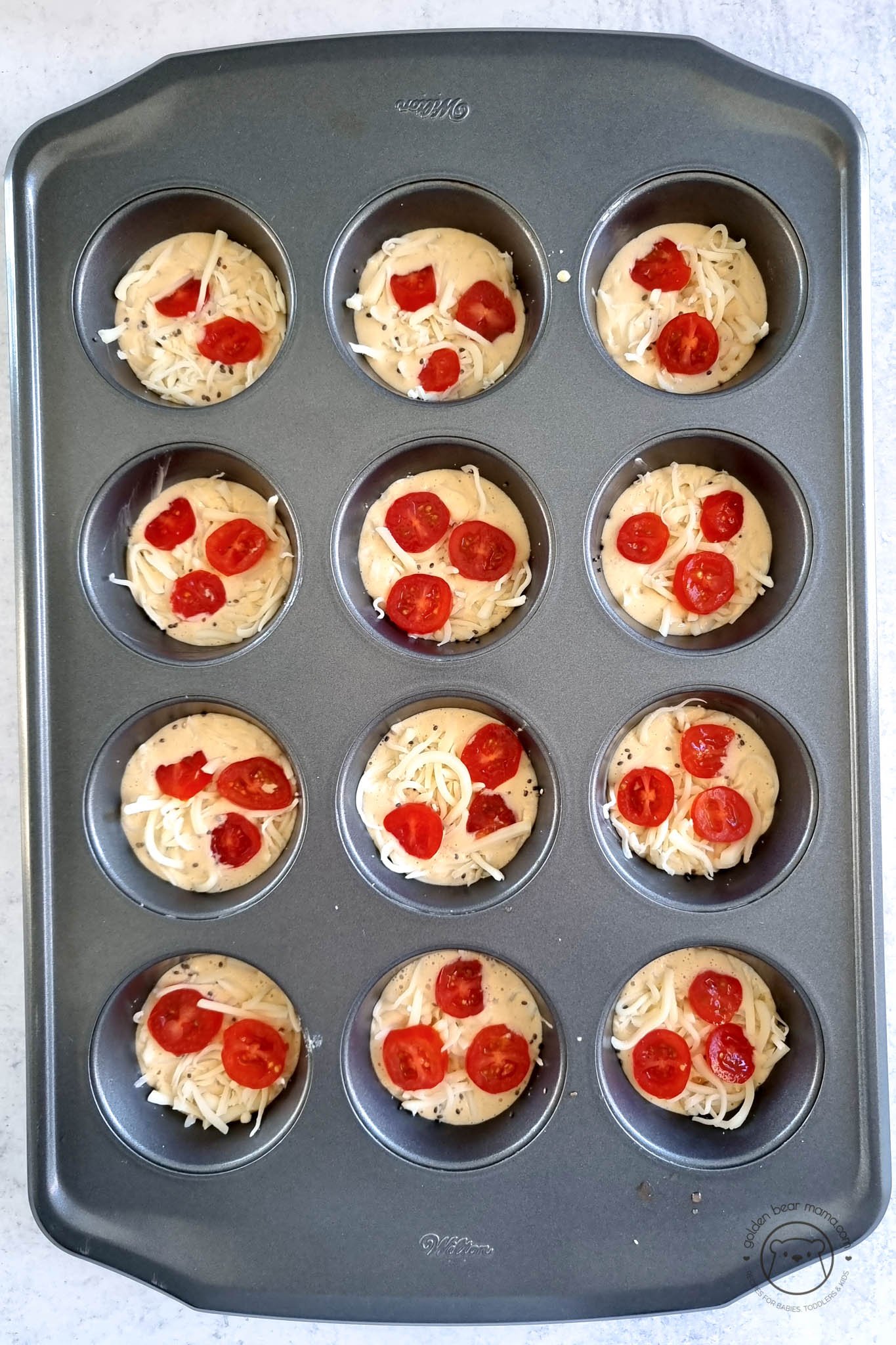 Healthy Mini Pizza Muffins - Golden Bear Mama