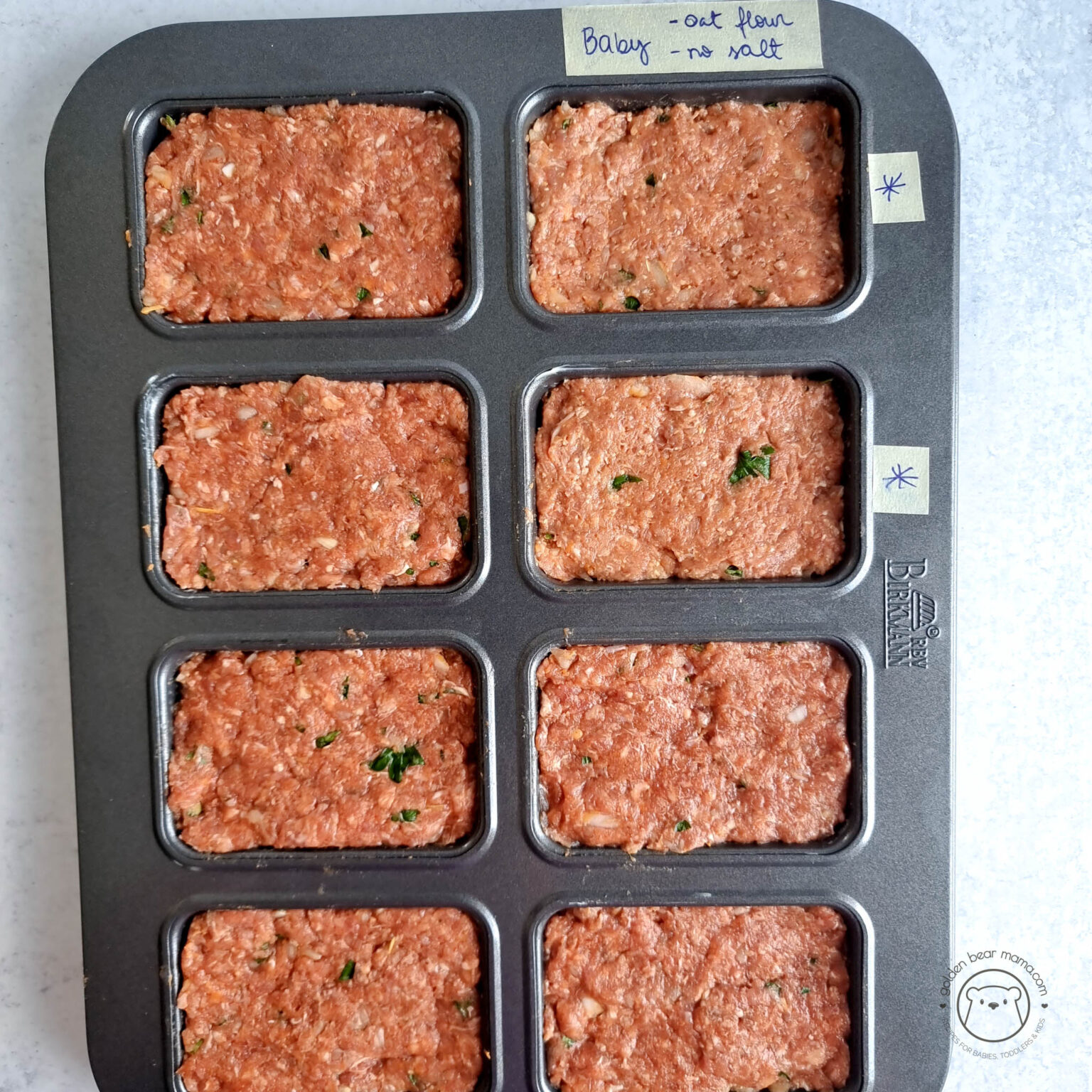 Easy Mini Meatloaves for Babies (with Oat Flour) - Golden Bear Mama