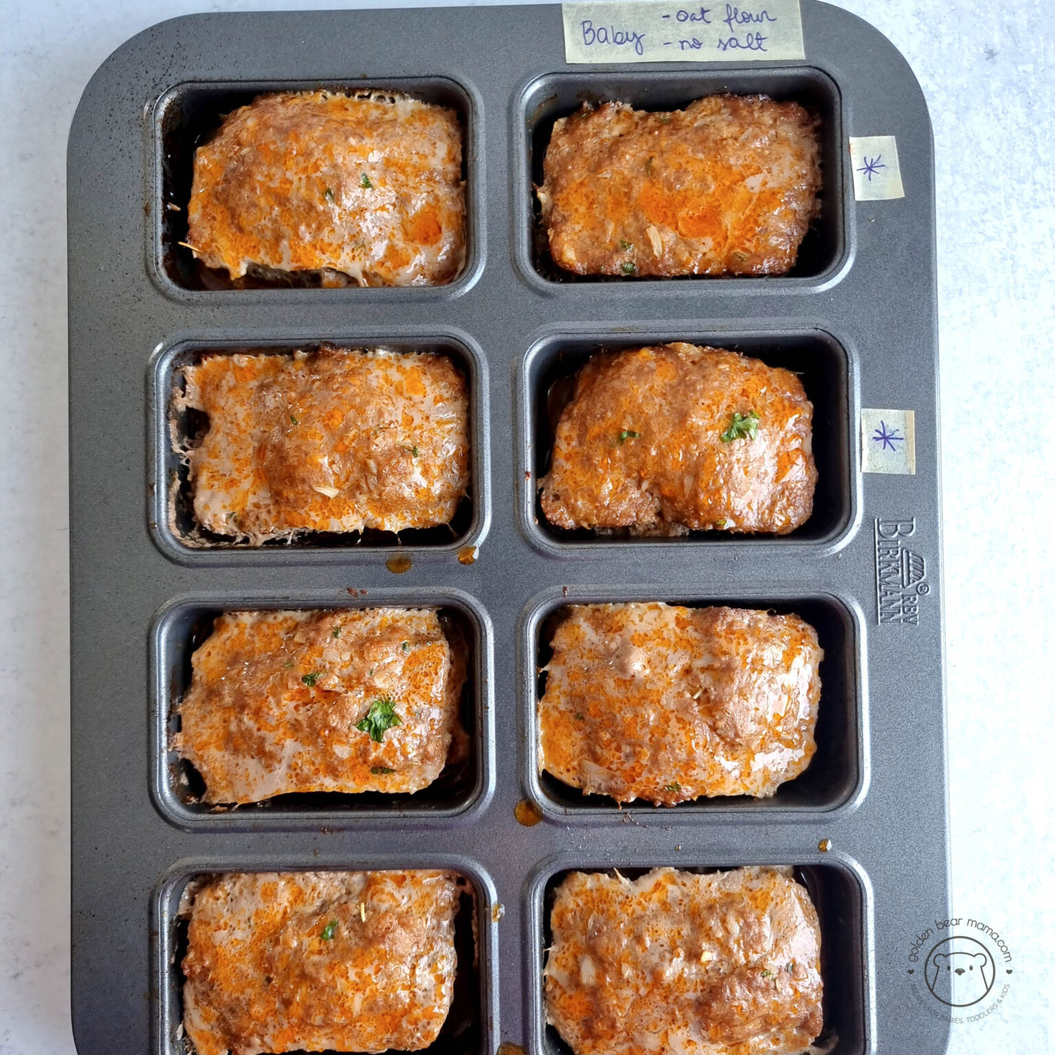 Easy Mini Meatloaves for Babies (with Oat Flour) - Golden Bear Mama