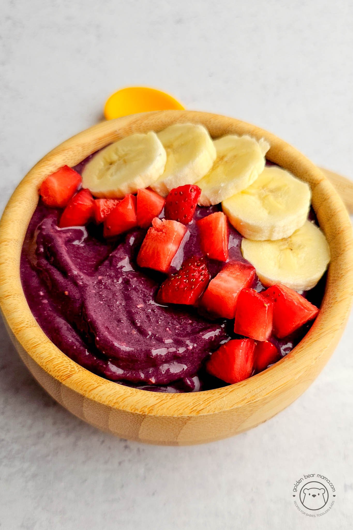Super Easy Acai Bowl for Babies (with banana) - Golden Bear Mama