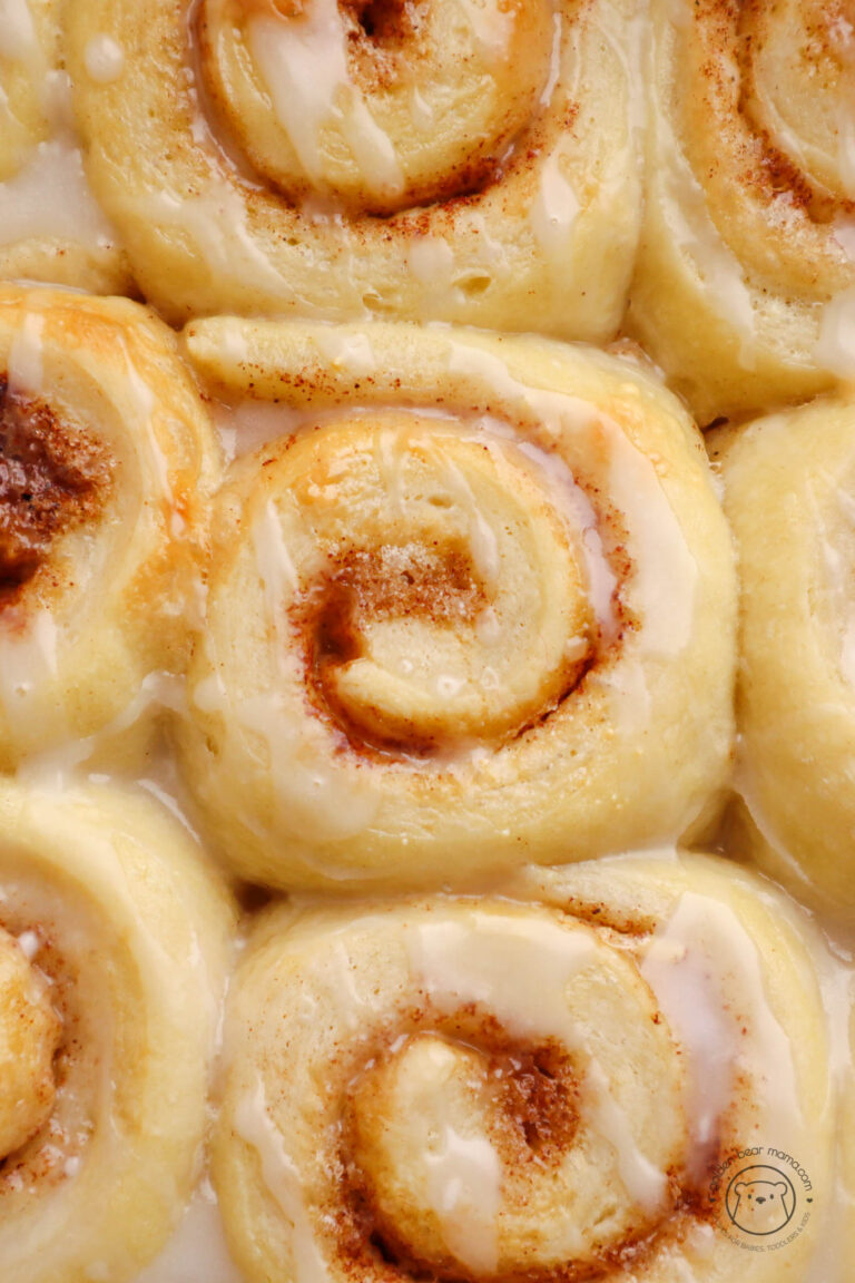 Mini Soft Cinnamon Rolls (Bite Size for Kids) - Golden Bear Mama