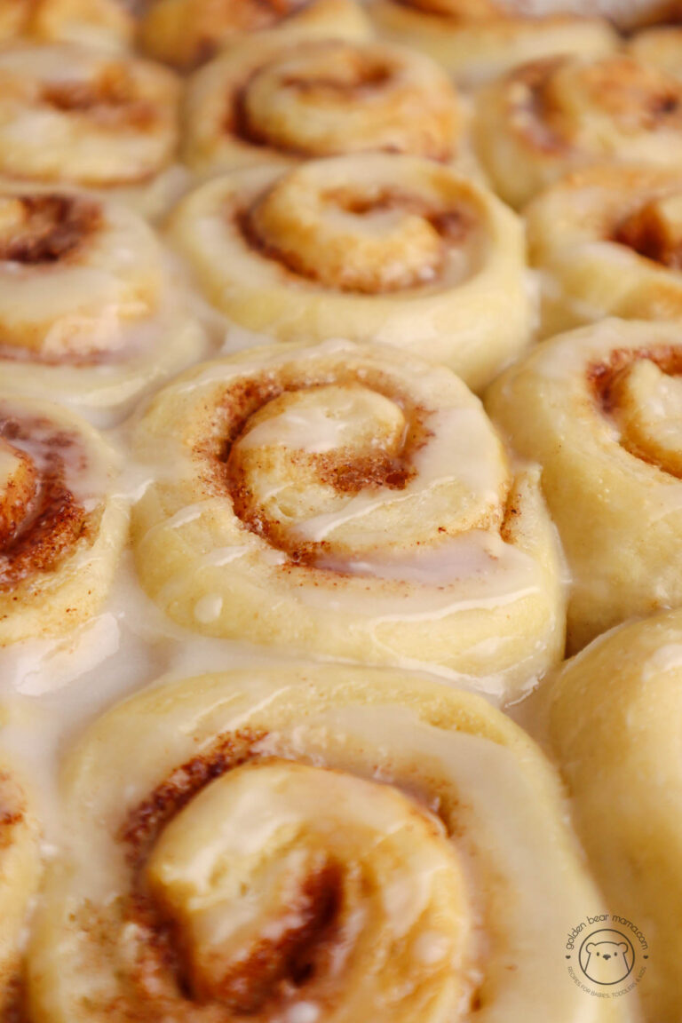 Mini Soft Cinnamon Rolls (Bite Size for Kids) - Golden Bear Mama